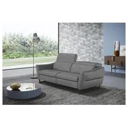 2,5-Sitzer Egoitaliano "Dafne" Sofas Gr. B/H/T: 208cm x 97cm x 108cm, Luxus-Microfaser Lederoptik, ohne elektrische Relaxfunktion, grau (steingrau) mit und ohne elektrischer Relaxfunktion, Kopfteile manuell verstellbar