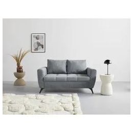 2-Sitzer Inosign "Lörby" Sofas Gr. B/H/T: 160 cm x 90 cm x 92 cm, Luxus-Microfaser weich, Luxus Microfaser weich, grau auch mit Aqua clean-Bezug, feine Steppung im Sitzbereich, lose Kissen