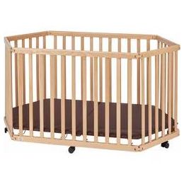 Laufgitter tiSsi "Buche Natur, 6-eckig" beige (natur) Baby Laufställe zusammenklappbar; Made in Europe