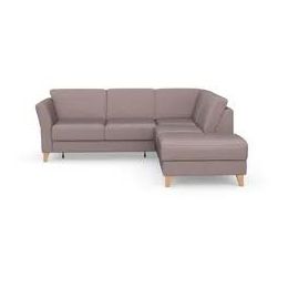 Sit & More Ecksofa SIT & MORE "Visby L-Form" Sofas Gr. B/H/T: 248cm x 87cm x 213cm, Chenille, Ottomane rechts, mit Bettfunktion-mit Stauraum, rosa (rose) Wahlweise mit Bettfunktion und Stauraum, frei im Raum stellbar