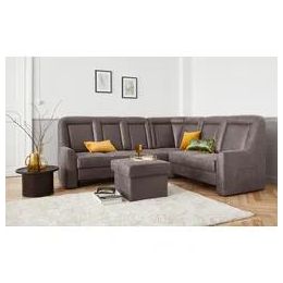 Sit & More Ecksofa SIT & MORE "Melissa L-Form" Sofas Gr. B/T: 257cm x 217cm, Flachgewebe, langer Schenkel links, mit Bettfunktion-mit Schubkasten, grau (anthrazit) klassisches Polsterprogramm, wahlweise Bettfunktion und Schubkasten