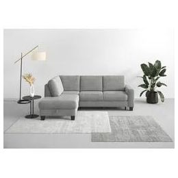 Ecksofa Home Affaire "Summer L-Form" Sofas Gr. B/H/T: 236 cm x 91 cm x 170 cm, Breitcord, Ottomane links, mit Bettfunktion-mit Bettkasten-mit Federkern, silberfarben (silber) mit Ottomane, oder ohne Bettfunktion und Bettkasten, Cord-Bezug