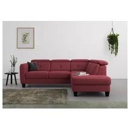 Sit & More Ecksofa SIT & MORE "Belluci L-Form" Sofas Gr. B/H/T: 249cm x 85cm x 195cm, Luxus-Microfaser Florence, Ottomane rechts, ohne Bettfunktion-ohne Bettkasten, rot (bordeaux) inklusive Federkern, wahlweise mit Bettfunktion und Bettkasten