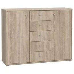 Kommode FORTE "Tempra" Sideboards Gr. B/H/T: 108,8 cm x 85,5 cm x 34,8 cm, 5 St., braun (sonoma eiche) Breite 108,8 cm