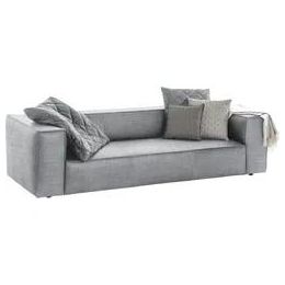 3-Sitzer W.Schillig "around-the-block" Sofas Gr. B/H/T: 260cm x 66cm x 104cm, Longlife fabric Flachgewebe T88, schwarz-weiß (black white t88) mit eleganter Biese, Federkern