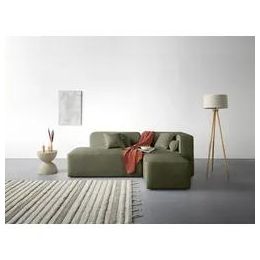 Ecksofa Andas "Sundstrup L-Form" Sofas Gr. B/H/T: 233cm x 76,5cm x 93cm, Bouclé, Recamiere links, grün Modulserie, individuelle Zusammenstellung