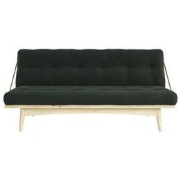 Schlafsofa KARUP DESIGN "Folk" Sofas Gr. B/H/T: 190 cm x 90 cm x 130 cm, Gestell: Natur, grün aus massiven Kiefernholz, inkl. Futonmatratze