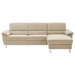 Ecksofa CALIZZA INTERIORS "Onyx L-Form" Sofas Gr. B/H/T: 270cm x 90cm x 158cm, Flachgewebe, Recamiere rechts, ohne Bettfunktion ohne Bettkasten, beige (natur) Recamiere links oder rechts, wahlweise mit Bettfunktion, Breite 270 cm