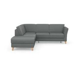 Sit & More Ecksofa SIT & MORE "Visby L-Form" Sofas Gr. B/H/T: 248cm x 87cm x 213cm, Chenille, Ottomane links, mit Bettfunktion-mit Stauraum, grau Wahlweise mit Bettfunktion und Stauraum, frei im Raum stellbar