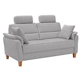 2,5-Sitzer Home Affaire "Palmera" Sofas Gr. B/H/T: 179 cm x 89 cm x 89 cm, Struktur, Rückseite mit Stoff bezogen, silberfarben (silber) Federkern-Polsterung, 4 Bezugsqualitäten