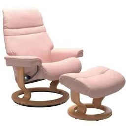 Relaxsessel stressless "Sunrise", pink (light pink q2 faron), B:75cm H:100cm T:73cm, Leder BATICK: BATICK ist ein leicht korrigiertes, durchgefärbtes und genarbtes Möbelleder, bei dem die meisten Unebenheiten und Spuren in der Regel entfernt wurden., Leder PALOMA: PALOMA ist ein durchgefärbtes Semianilin-Möbelleder mit natürlicher Narbung., ROHLEDER Stoff Q2 FARON: Ein fester zuverlässiger Bouclu0