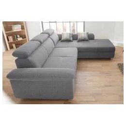 Jockenhöfer Ecksofa JOCKENHÖFER GRUPPE "Landshut L-Form" Sofas Gr. B/H/T: 295cm x 102cm x 214cm, Struktur, Ottomane beidseitig montierbar, mit Bettfunktion-mit Rückenteilverstellung-mit Kopfteilverstellung, grau inklusive Bettfunktion, Kopf- bzw. Rückenteilverstellung Bestseller