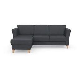 Sit & More Ecksofa SIT & MORE "Visby L-Form" Sofas Gr. B/H/T: 248cm x 87cm x 162cm, Soft clean, Recamiere links, ohne Bettfunktion-ohne Bettkasten, grau (dunkelgrau) Wahlweise mit Bettfunktion und Bettkasten, frei im Raum stellbar