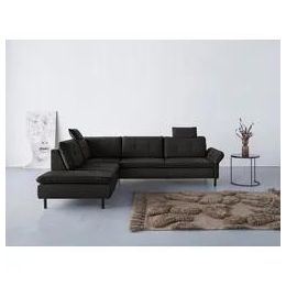 Ecksofa Inosign "Birkholm L-Form" Sofas Gr. B/H/T: 270cm x 83cm x 226cm, Luxus-Microfaser ALTARA NUBUCK, Ottomane links, mit Armlehnfunktion, schwarz Armlehnverstellung, auch in Easy Clean Bezug - mit Wasser zu reinigen