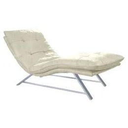 Relaxliege W.Schillig "daily dreams", beige (sahara s37), B:75cm H:91cm T:170cm, Stoff S37 (100% Polyester), Sofas, in Waffelkissen-Optik, wahlweise mit Motor, Kufengestell, in 2 Breiten