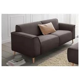 2,5-Sitzer Andas "Janek" Sofas Gr. B/H/T: 193cm x 81cm x 90cm, Struktur fein, ohne Funktion, grau (stone) mit Federkern und Keder in scandinavischem Design