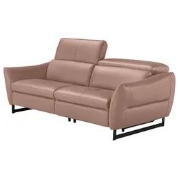 2,5-Sitzer Egoitaliano "Dafne" Sofas Gr. B/H/T: 208cm x 97cm x 108cm, Leder BULL, ohne elektrische Relaxfunktion, rosa (millenium rose) mit und ohne elektrischer Relaxfunktion, Kopfteile manuell verstellbar