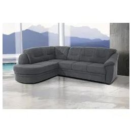 Sit & More Ecksofa SIT & MORE "Savoni L-Form" Sofas Gr. B/H/T: 267cm x 90cm x 206cm, Luxus-Microfaser ALTARA NUBUCK, Ottomane links, ohne Bettfunktion, grau (dunkelgrau) wahlweise mit Bettfunktion