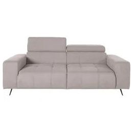 2-Sitzer DOMO collection "Trento" Sofas Gr. B/H/T: 208cm x 79cm x 104cm, Luxus-Microfaser, Ohne Kopfteilverstellung, grau (taupe)