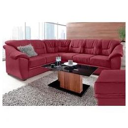 Sit & More Ecksofa SIT & MORE "Savona L-Form" Sofas Gr. B/H/T: 262cm x 90cm x 212cm, Luxus-Microfaser ALTARA NUBUCK, langer Schenkel rechts, mit Bettfunktion, rot (karminrot) wahlweise mit Bettfunktion, inklusive Federkern, frei im Raum stellbar