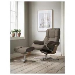 Relaxsessel stressless "Mayfair" Sessel Gr. Leder BATICK, Cross Base Eiche, Relaxfunktion-Drehfunktion-PlusTMSystem-Gleitsystem-BalanceAdaptTM, B/H/T: 83cm x 102cm x 74cm, braun (mole batick) mit Cross Base, Größe S, M & L, Holzakzent Eiche