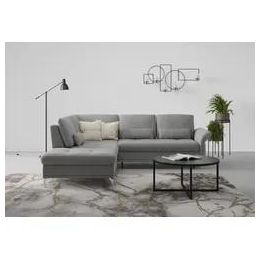 Ecksofa Inosign "Palm Beach L-Form" Sofas Gr. B/H/T: 263cm x 89cm x 224cm, Luxus-Microfaser Euphoria, Ottomane links, mit Sitztiefenverstellung-mit Bettfunktiom-mit Stauraum-mit Armteilverstellung, grau Federkern, mit Sitztiefenverstellung, wahlweise Bettfunktion Bestseller