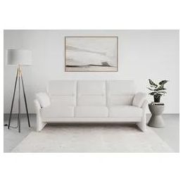 3-Sitzer DOMO collection "Pina" Sofas Gr. B/H/T: 219cm x 95cm x 88cm, Microfaser hochflorig, beige (creme) mit Federkern, Breite 219cm