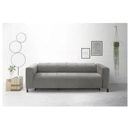 Schlafsofa Places of Style "Termini ; als Dauerschläfer geeignet durch hochwertigen Faltbeschlag" Sofas Gr. B/H/T: 190 cm x 69 cm x 104 cm, Samtvelours, Breite 190cm, Standard PUR Schaum RG-35, grau (stone) drei Breiten und 3 Matratzenausführungen, belastbar 200 bis 270 kg