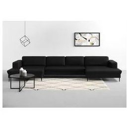 Wohnlandschaft DOMO collection "Modica U-Form" Sofas Gr. B/H/T: 438cm x 83cm x 173cm, Struktur, Recamiere beidseitig, grau (anthrazit) XXL, in moderner Optik mit, 2 großzügigen Recamieren, auch Cord