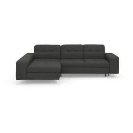 Sit & More Ecksofa SIT & MORE "Baviene L-Form", grau (fango), B:286cm H:92cm T:176cm, Sofas, inklusive Sitztiefenverstellung und Federkern, wahlweise Bettfunktion