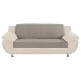 3-Sitzer Trendmanufaktur Sofas Gr. B/H/T: 207cm x 85cm x 94cm, Kunstleder SOFTLUX-Struktur, Ohne Federkern, beige (beige/tan) wahlweise mit Federkern