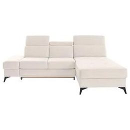 Ecksofa Inosign "Cardiz L-Form" Sofas Gr. B/H/T: 246 cm x 83 cm x 173 cm, Struktur fein, Recamiere rechts, mit manuellem Vorziehsitz-mit Bettkasten, beige (natur) inkl.Kopfteilverstellung und Federkern wahlweise mit Bettfunktion