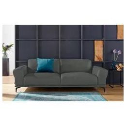 2,5-Sitzer W.Schillig "montanaa" Sofas Gr. B/H/T: 232cm x 78cm x 94cm, Longlife Xtra-Leder Z69, grau (anthrazit z69) mit Metallfüßen in Schwarz pulverbeschichtet, Breite 232 cm