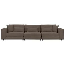 Big-Sofa OTTO products "Grenette" Sofas Gr. B/H/T: 317cm x 77cm x 102cm, Struktur (recyceltes Polyester), braun Modulsofa, im Baumwoll-Leinenmix oder aus recycelten Stoffen