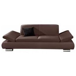 2-Sitzer Max Winzer "Toulouse modern und bequem, aktuelles Design, hoher Sitzkomfort" Sofas Gr. B/H/T: 190cm x 75cm x 89cm, Kunstleder SOFTLUX, braun mit klappbaren Armlehnen, Breite 190 cm