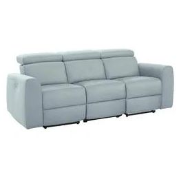 3-Sitzer Home Affaire "Sentrano" Sofas Gr. B/H/T: 209cm x 82cm x 98cm, Webstoff, mit motorischer Relaxfunktion-mit USB-Anschluss, blau (eisblau) auch mit elektrischer Funktion USB-Anschluß, in 4 Bezugsvarianten