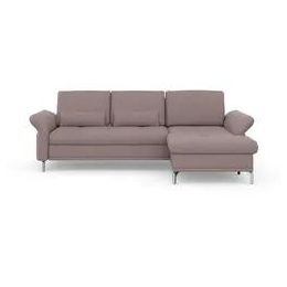 Ecksofa Inosign "Palm Beach L-Form" Sofas Gr. B/H/T: 269 cm x 89 cm x 175 cm, Chenille-Optik, mega-Recamiere rechts, mit Sitztiefenverstellung-ohne Bettfunktion-ohne Bettkasten-ohne Armteilverstellung, rosa (rosé) Federkern, mit Sitztiefenverstellung, wahlweise Bettfunktion