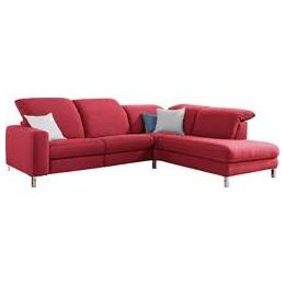 Ecksofa 3C Candy "L-Form" Sofas Gr. B/H/T: 284cm x 84cm x 241cm, Struktur, Ottomane rechts, Mit Relaxfunktion, rot Polsterecke, wahlweise mit Relaxfunktion