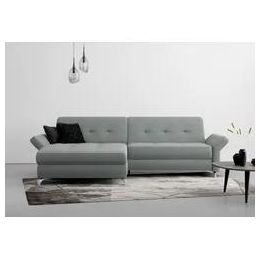 Ecksofa Inosign "Maredo L-Form" Sofas Gr. B/H/T: 284cm x 89cm x 179cm, Chenille-Optik, mega-Recamiere links, mit Kopfteilverstellung und mit Armteilfunktion, grau Federkern, wahlweise auch mit Kopfteil- und Armlehnverstellung