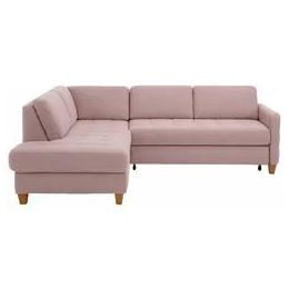 Ecksofa Home Affaire "Earl L-Form", rosa (flamingo), B:233cm H:80cm T:196cm, Luxus-Microfaser in Lederoptik (100% Polyester), Struktur fein (100% Polyester), Luxus-Microfaser ALTARA NUBUCK (100% Polyester), Sofas, wahlweise auch mit Bettfunktion oder Bettfunktion mit Bettkasten