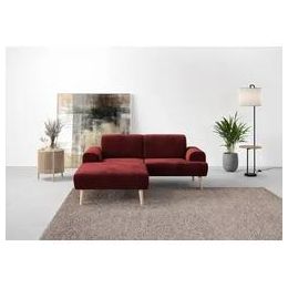 Ecksofa Andas "Swift L-Form" Sofas Gr. B/H/T: 192cm x 83cm x 176cm, Microfaser PRIMABELLE, Recamiere links, rot (bordeaux) Federkern-Polsterung, BTH: 19283176 cm