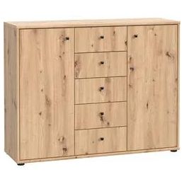 Kommode FORTE "Tempra" Sideboards Gr. B/H/T: 108,8 cm x 85,5 cm x 34,8 cm, 5 St., braun (artisan eiche) Breite 108,8 cm