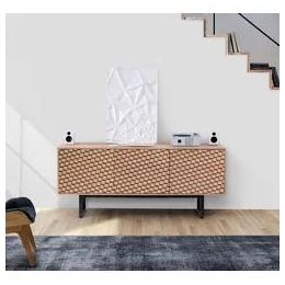 Sideboard WOODMAN "Millie" Sideboards Gr. B/H/T: 175cm x 75cm x 45cm, braun (eichefarben) Kommode mit Push-to open Funktion, Breite 175 cm