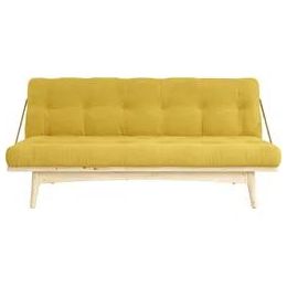 Schlafsofa KARUP DESIGN "Folk" Sofas Gr. B/H/T: 190cm x 90cm x 130cm, Gestell: Natur, gelb aus massiven Kiefernholz, inkl. Futonmatratze