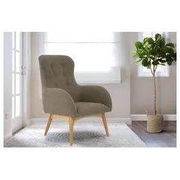 Sessel Home Affaire "Leonarda" Gr. Filzoptik, Füße Buche natur-Sessel, B/H/T: 66cm x 101cm x 88cm, braun Einzelsessel Lounge-Sessel Sessel feine Steppung im Rücken