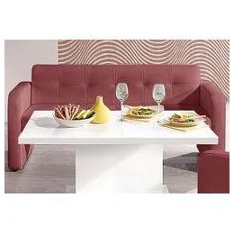 Hockerbank exxpo - SOFA FASHION Hocker Gr. B/H/T: 182cm x 82cm x 68cm, NaturLEDER, rot (bordeaux) Essbank Polsterbank Hocker mit Rückenlehne