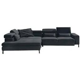 Ecksofa "Felicia Due L-Form", grau (dunkles anthrazit), B:312cm H:82cm T:218cm, Gallery M BRANDED BY MUSTERRING, Sofas, Wahlweise mit Sitzvorzug, inkl. Kopfteilverstellung, Sitzhöhe 43 cm