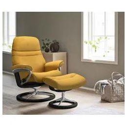 Relaxsessel stressless "Sunrise", gelb (gelb q2 faron), B:83cm H:105cm T:74cm, Leder BATICK: BATICK ist ein leicht korrigiertes, durchgefärbtes und genarbtes Möbelleder, bei dem die meisten Unebenheiten und Spuren in der Regel entfernt wurden., Leder PALOMA: PALOMA ist ein durchgefärbtes Semianilin-Möbelleder mit natürlicher Narbung., ROHLEDER Stoff Q2 FARON: Ein fester zuverlässiger Bouclu00e9 mi