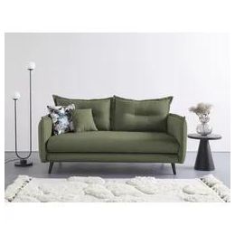 3-Sitzer Inosign "Lazio" Sofas Gr. B/H/T: 183cm x 94cm x 110cm, Struktur fein, grün inklusive 1 Stk. Wende- und Zierkissen