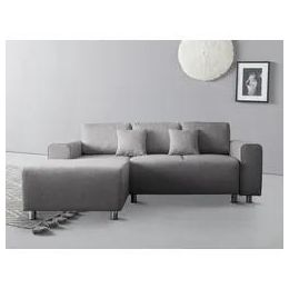 Guido Maria Kretschmer Home & Living Ecksofa GUIDO MARIA KRETSCHMER HOME & LIVING "Györ" Sofas Gr. B/H/T: 235cm x 88cm x 160cm, Struktur, Recamiere links, ohne Bettfunktion-ohne Bettkasten, grau L-Form, wahlweise mit Bettfunktion und Bettkasten incl. 2 Zierkissen